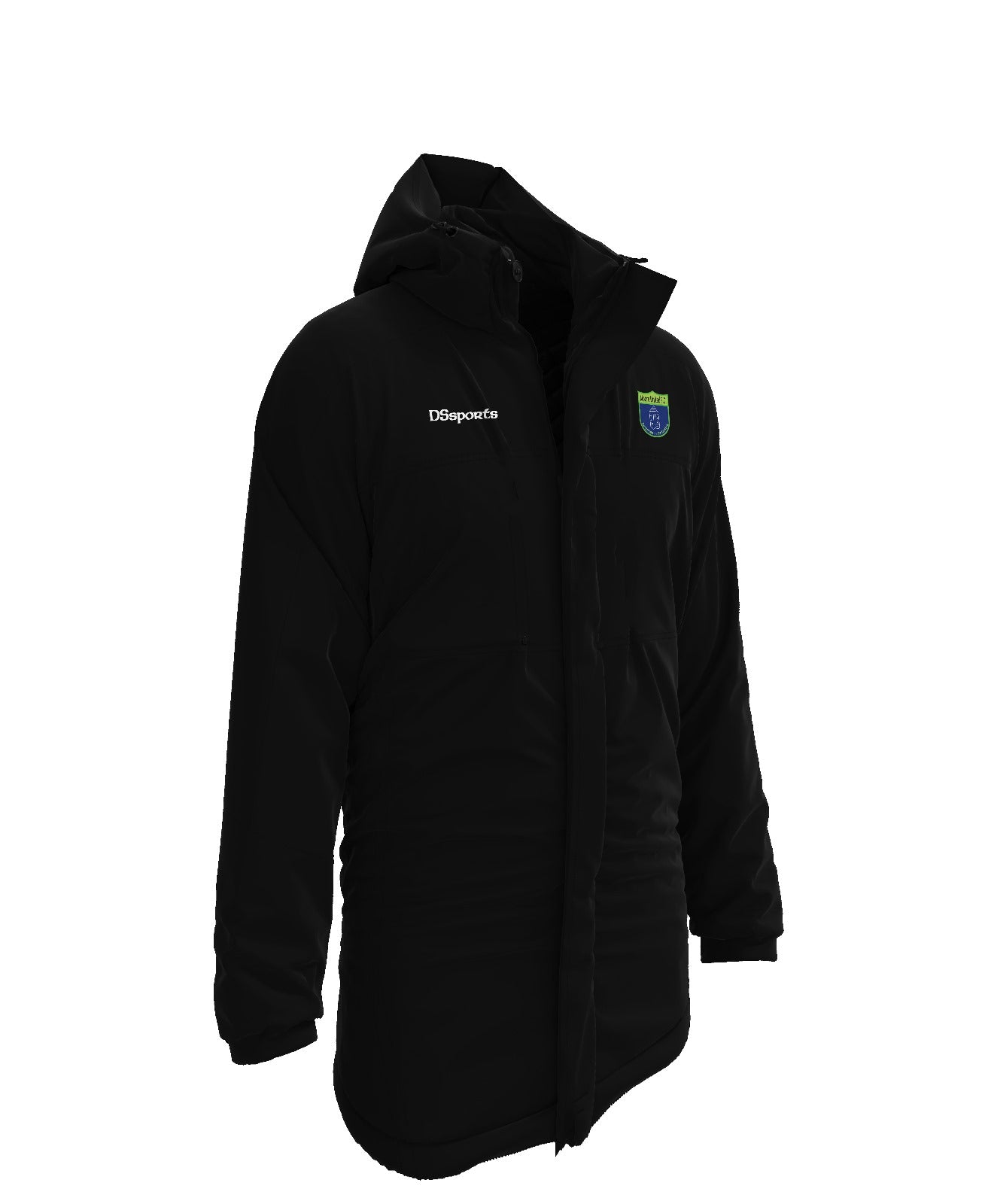 Moore United- Black Long Coaches Jacket | Custom Jacket Ireland | DS ...