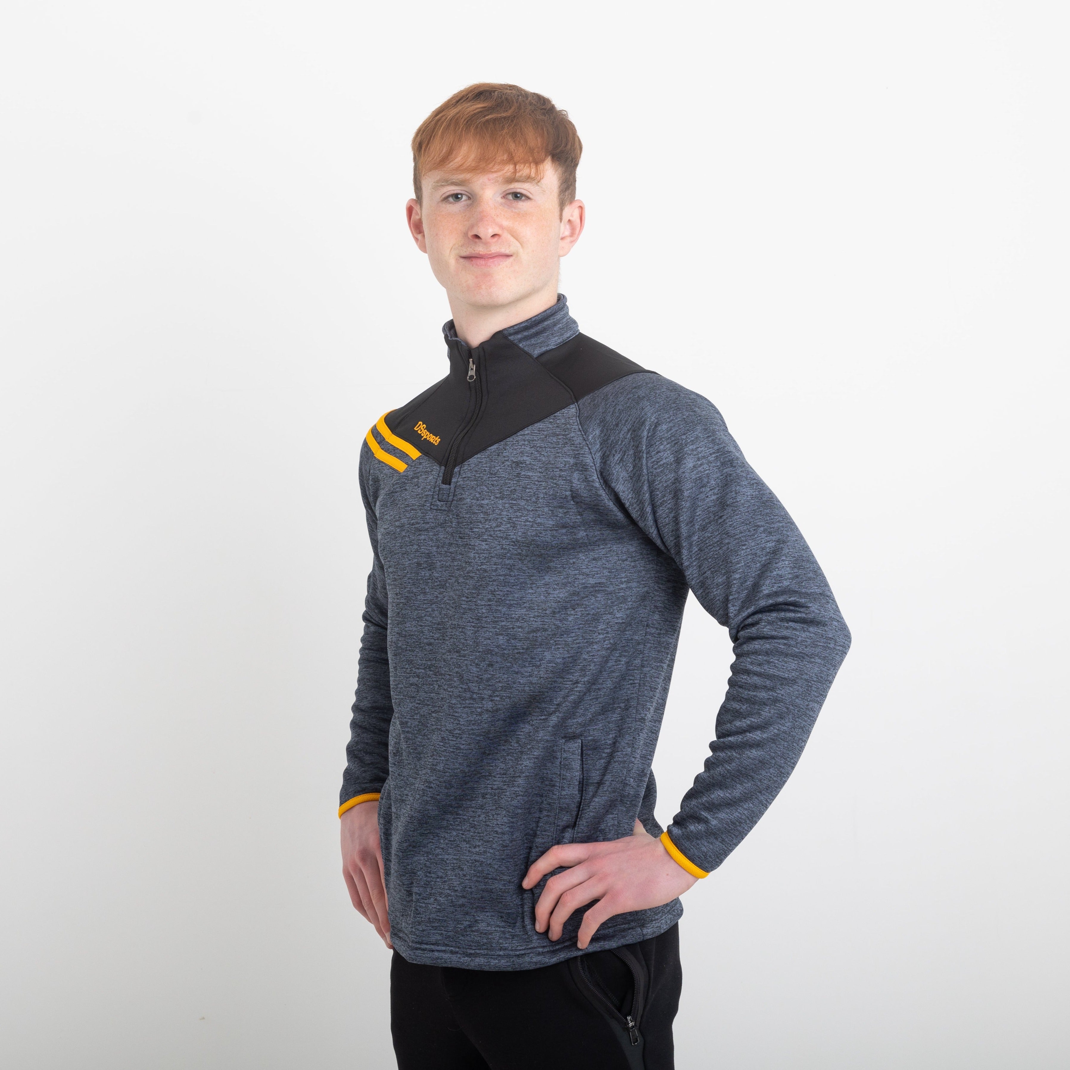 Razor Half Zip - Charcoal Melange / Black / Amber – DSsports